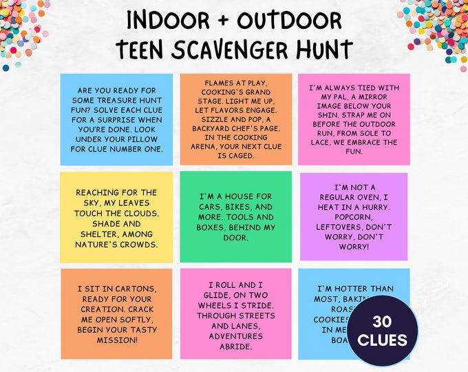 Outdoor Scavenger Hunt for Teens | Treasure Hunt for Teens | Lawn Games ...