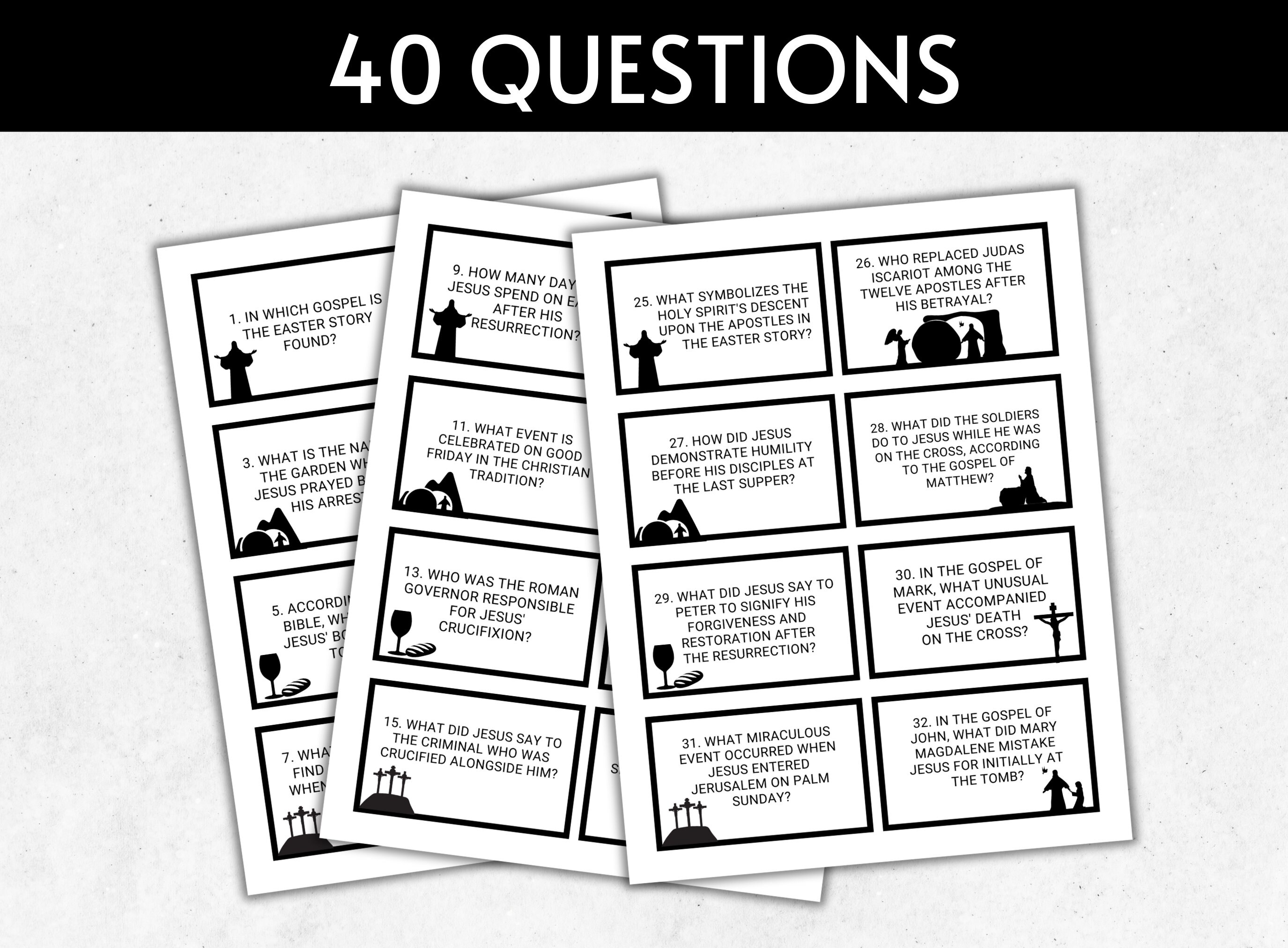Easter Bible Trivia, Printable Sunday School Activity, the Easter Story ...