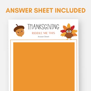 Thanksgiving Riddle Me This, Printable Thanksgiving Trivia Game, Family ...