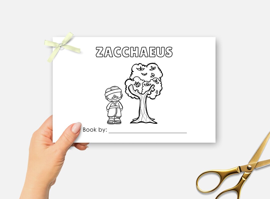 Zacchaeus, Printable Mini Bible Book, Sunday School Craft, Kids Bible ...