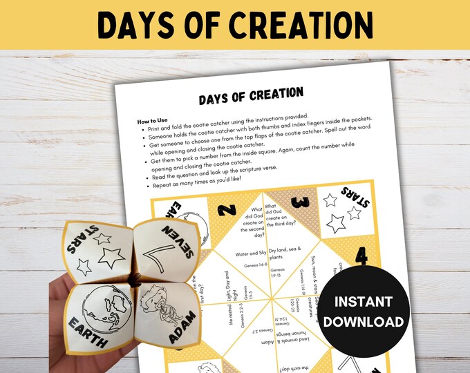 Days of Creation Bible Story Activity, Sunday School Crafts, Genesis 1 ...