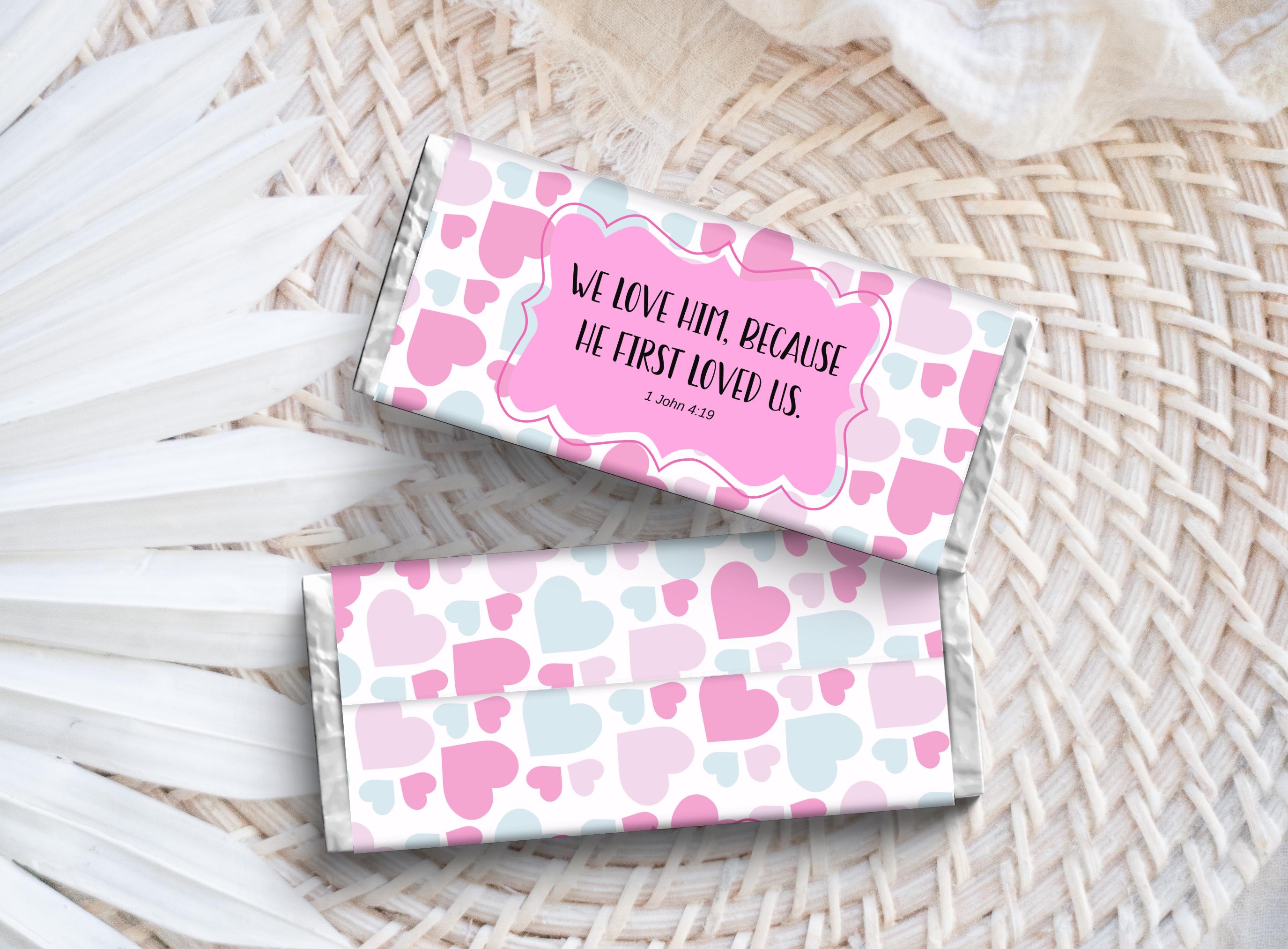 Christian Valentines Candy Bar Wrappers, Bible Verse Favors, Printable ...