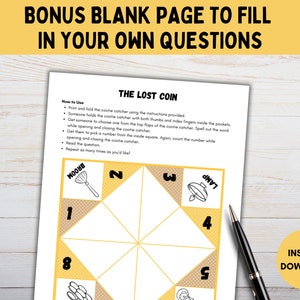 Parable of the Lost Coin, Printable Cootie Catcher, Sunday School Craft ...