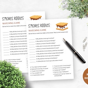 S'mores Riddles Game, S'more Dad Jokes, Camping Birthday, Icebreaker ...