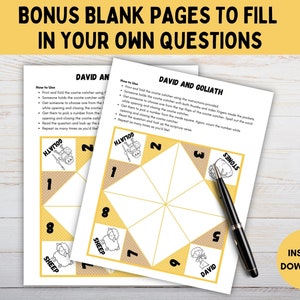 David and Goliath, Sunday School Craft, Printable Bible Craft, Cootie ...