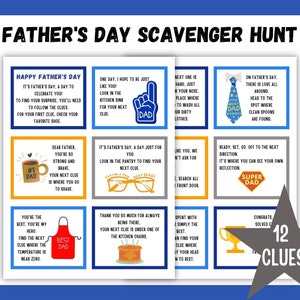 Fathers Day Scavenger Hunt, Fathers Day Treasure Hunt, Scavenger Hunt ...