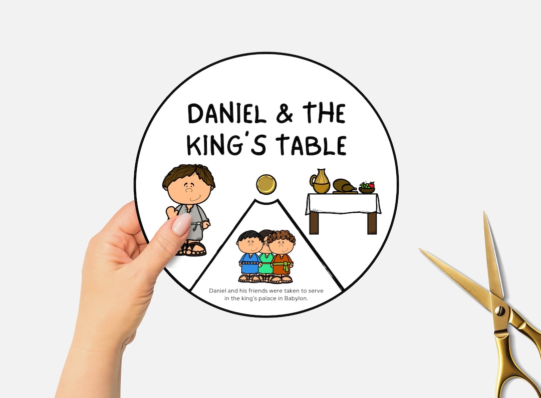 Daniel and the King's Table, Printable Bible Coloring Wheel, Sunday ...