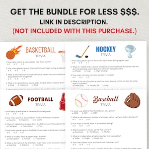 Basketball Trivia, Fun Printable Basketball Party Game, Sports Theme ...