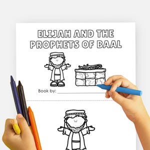 Elijah and the Prophets of Baal, Mini Bible Book, Sunday School Craft ...