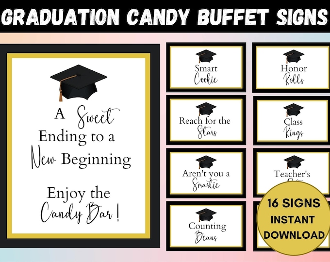 Printable Candy Bar Signs, Graduation, Grad Party Decor, Graduation ...