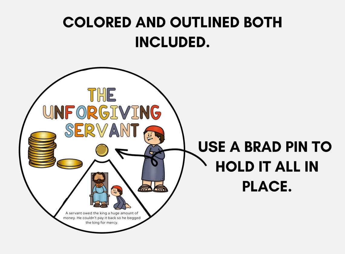 Parable of the Unforgiving Servant, Printable Bible Coloring Wheel ...
