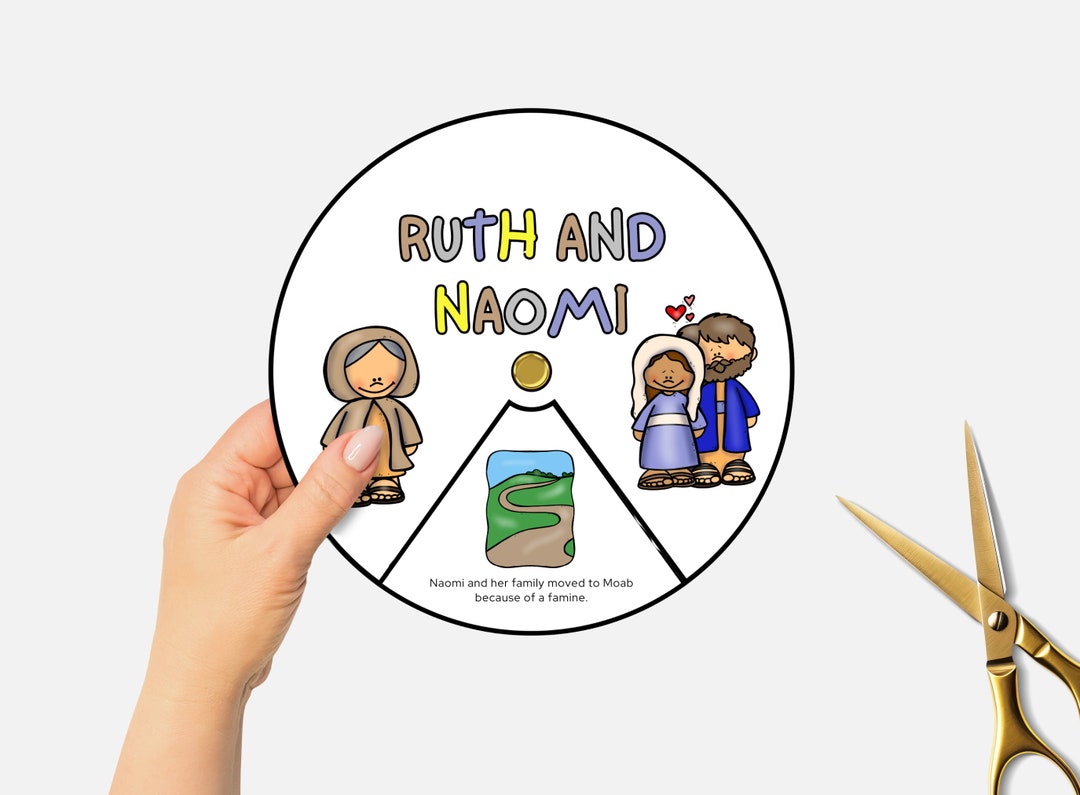 Ruth and Boaz, Ruth and Naomi, Printable Bible Coloring Wheel, Sunday ...