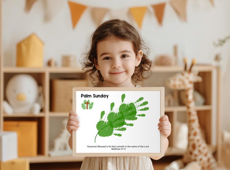 Palm Sunday, Hosanna Bible Scripture Handprint Art, Easy Holy Week ...
