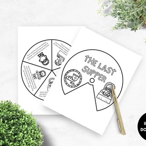The Last Supper, Printable Passover Coloring Wheel, Easter Holy Week ...