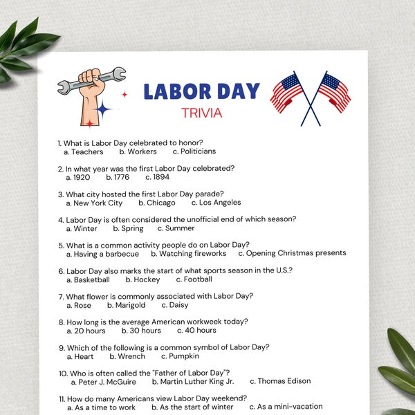 Labor Day Printable Games - Etsy