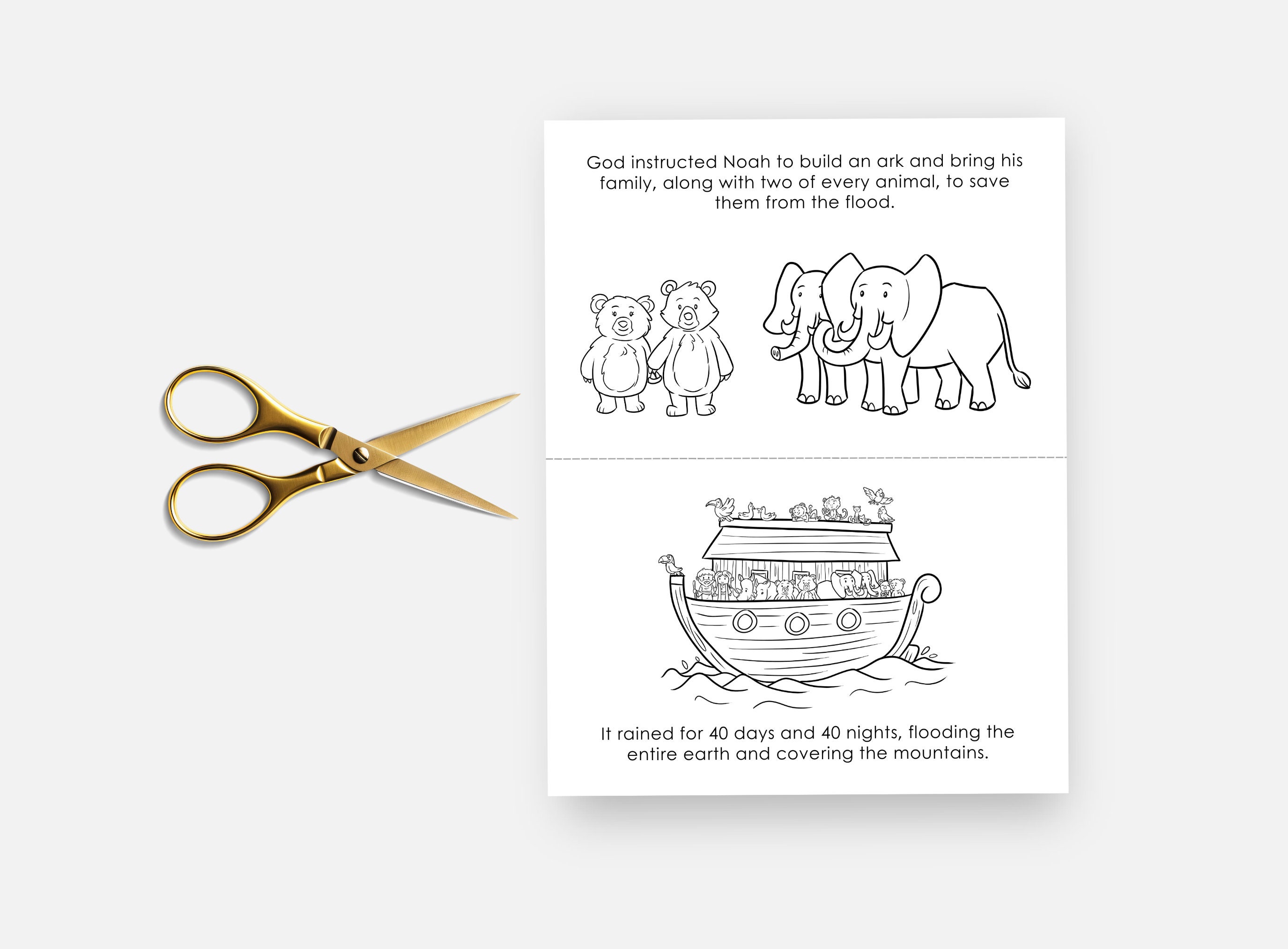 Noah's Ark, Printable Mini Bible Book, Sunday School Craft, Kids Bible ...