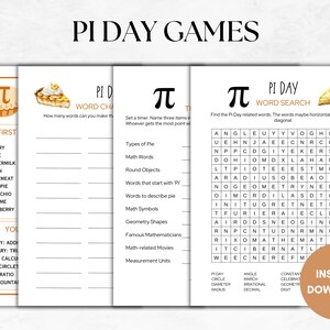 8 Printable Pi Day Games, Fun Pi Day Activities for Kids and Adults, Pi ...