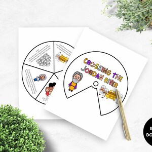 Crossing the Jordan River, Printable Bible Coloring Wheel, Sunday ...