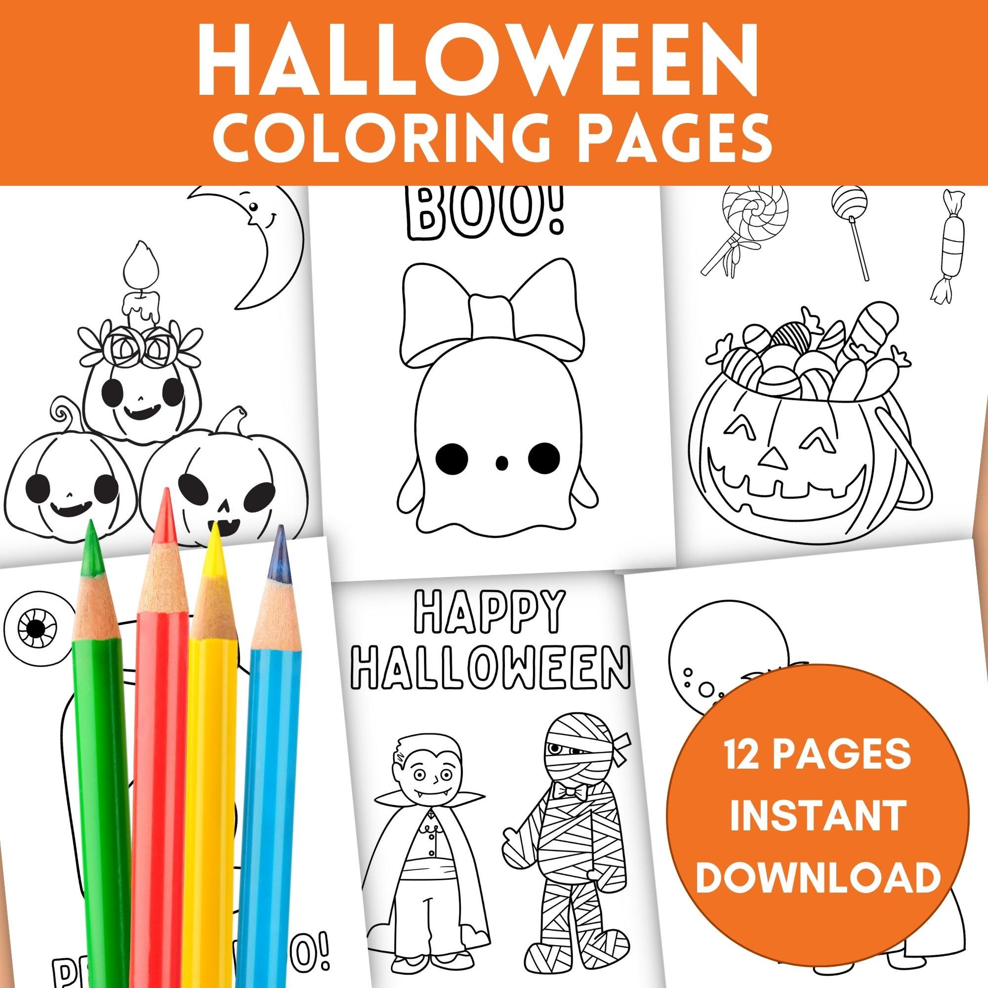 Halloween Coloring Pages Kids Halloween Coloring Sheets - Etsy
