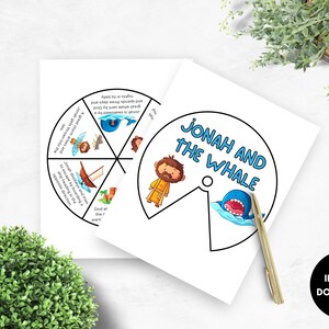Jonah and the Whale, Printable Bible Coloring Wheel, Sunday School ...