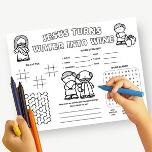 Jesus Turns Water Into Wine, Miracles of Jesus, Printable Bible ...
