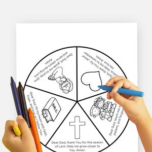 Lent Prayers, Printable Bible Coloring Wheel, Catholic Lent, Ash ...