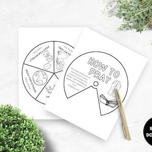 How to Pray Craft, Printable Prayer Bible Lesson Coloring Wheel, ACTS ...