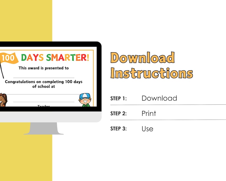 100th Day of School Certificate, Printable 100 Days Smarter Student ...