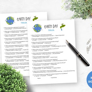 Earth Day Trivia, Printable Earth Day Game, Fun Earth Day Activity ...