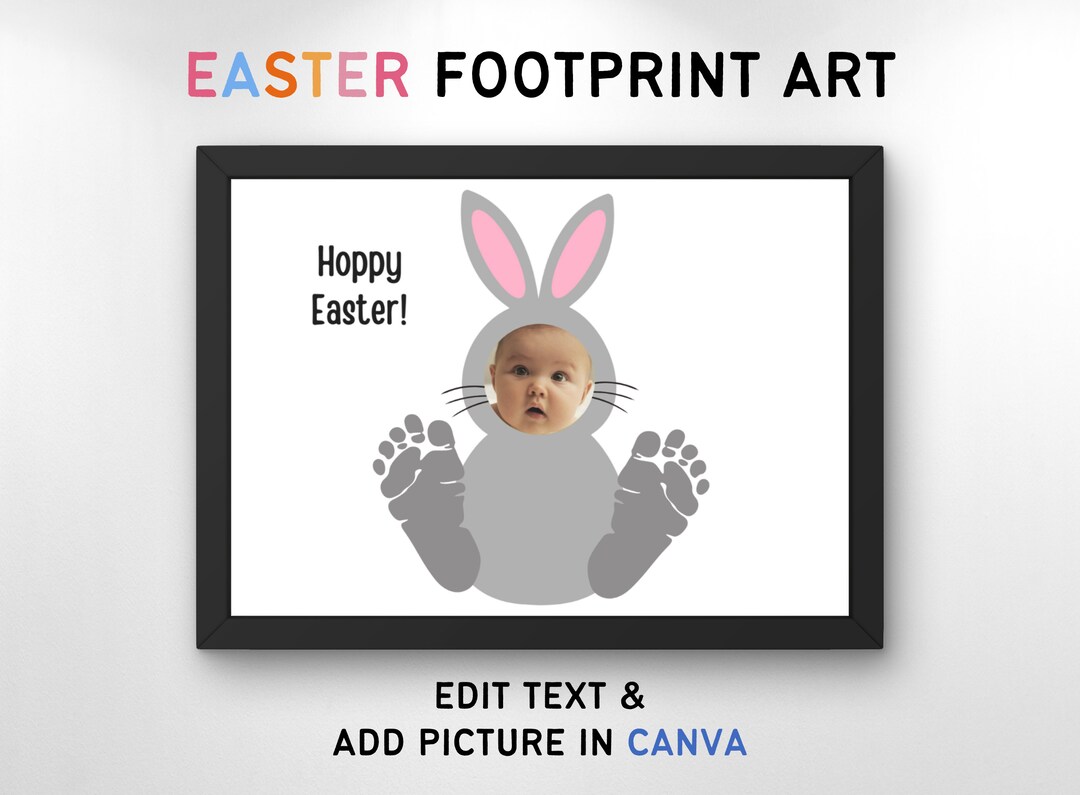 Easter Bunny Footprint Art, Hoppy Easter Craft, Baby First Easter ...