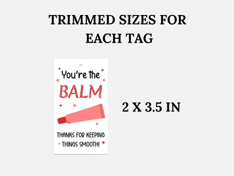 You Are the Balm, Teacher Appreciation Gift Tag, Lip Balm Punny Tags ...