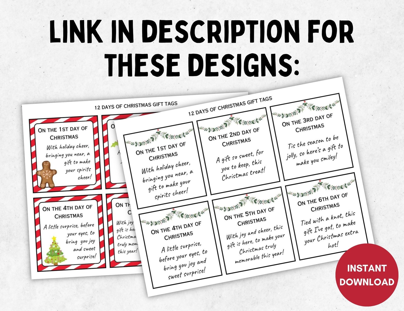 Editable 12 Days of Christmas Printable Tags, 12 Days of Christmas Gift ...