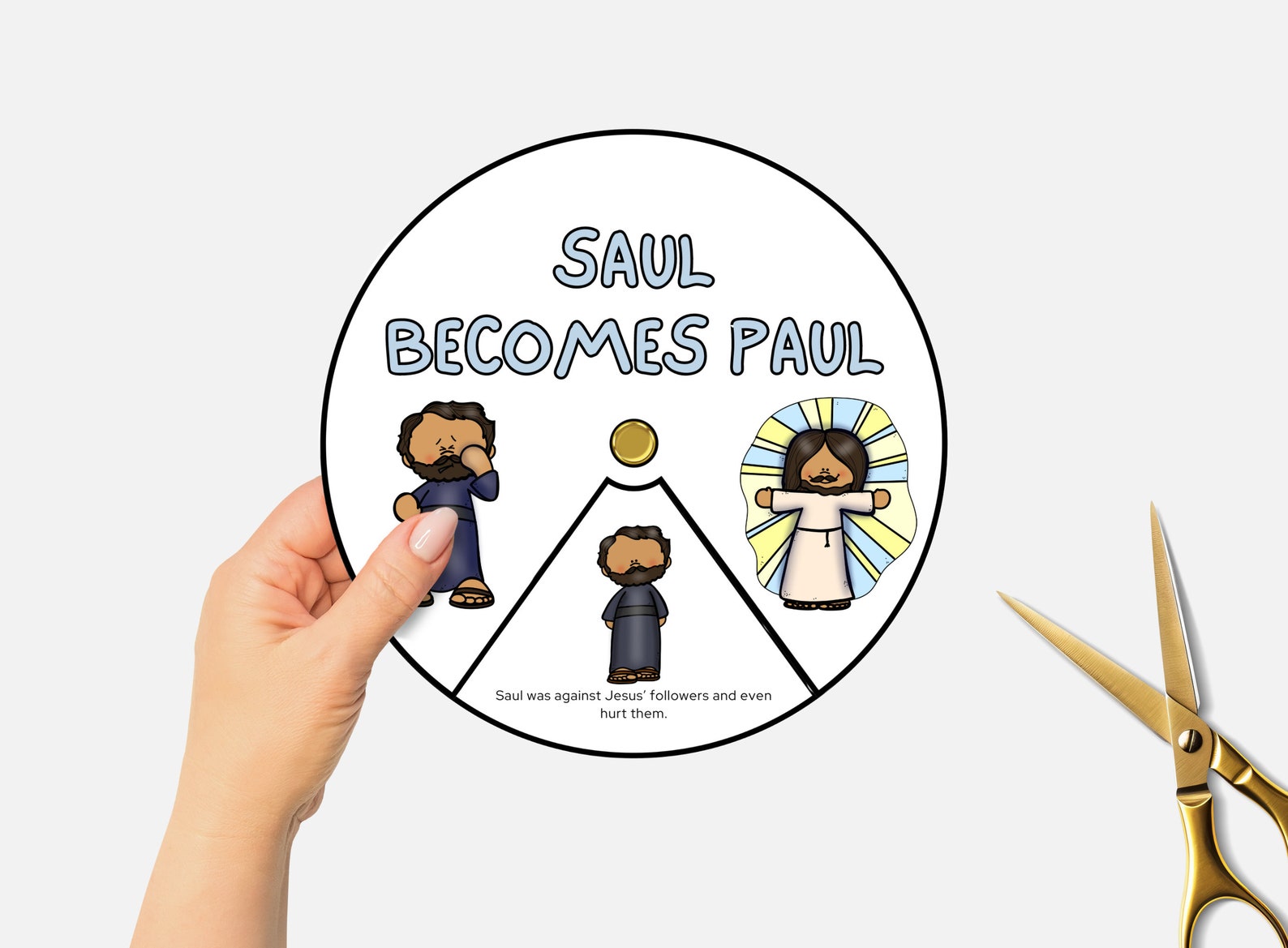 Saul Becomes Paul, Printable Bible Coloring Wheel, Sunday School Craft ...