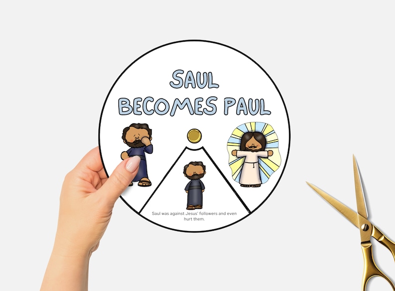 Saul Becomes Paul, Printable Bible Coloring Wheel, Sunday School Craft ...