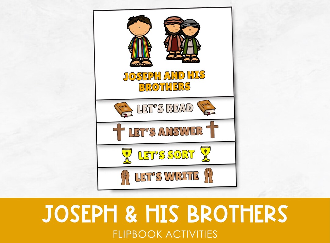 Joseph and His Brothers, Coat of Many Colors, Printable Bible Flipbook ...