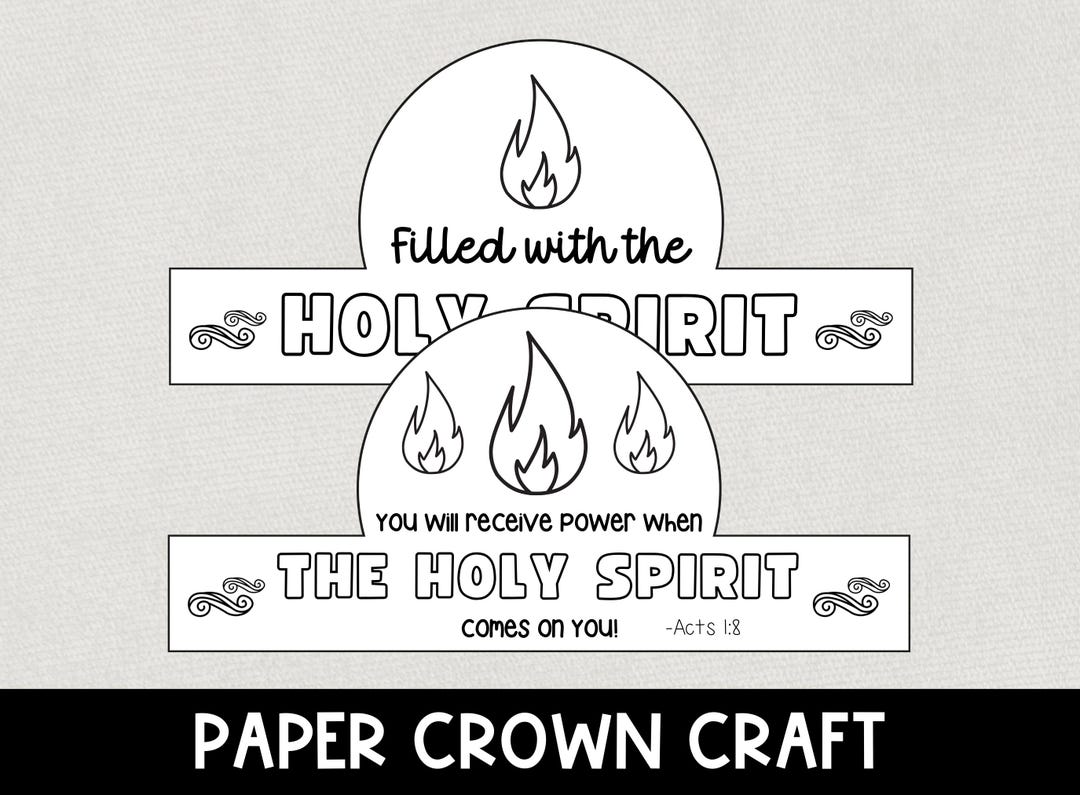 Pentecost Crown Craft, Printable Holy Spirit Faith Headband, Sunday ...