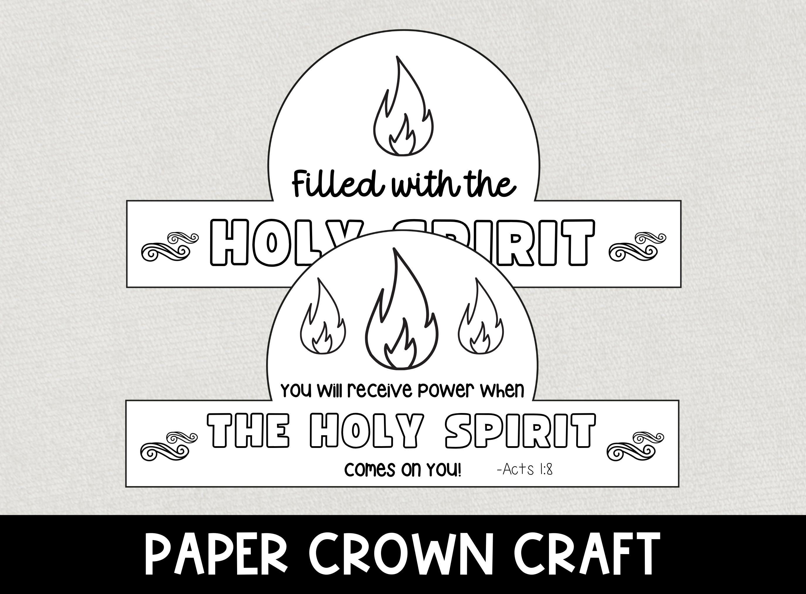 Pentecost Crown Craft, Printable Holy Spirit Faith Headband, Sunday ...