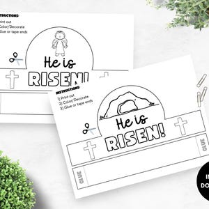 He is Risen Bible Crown, Printable Faith Crown, Sunday School Craft ...