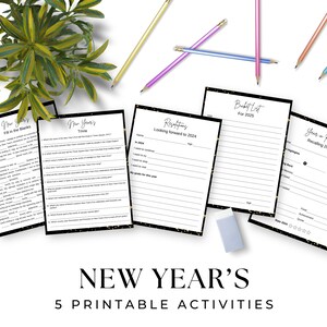 5 New Year Printable Games, Year in Review, Time Capsule, 2024 ...