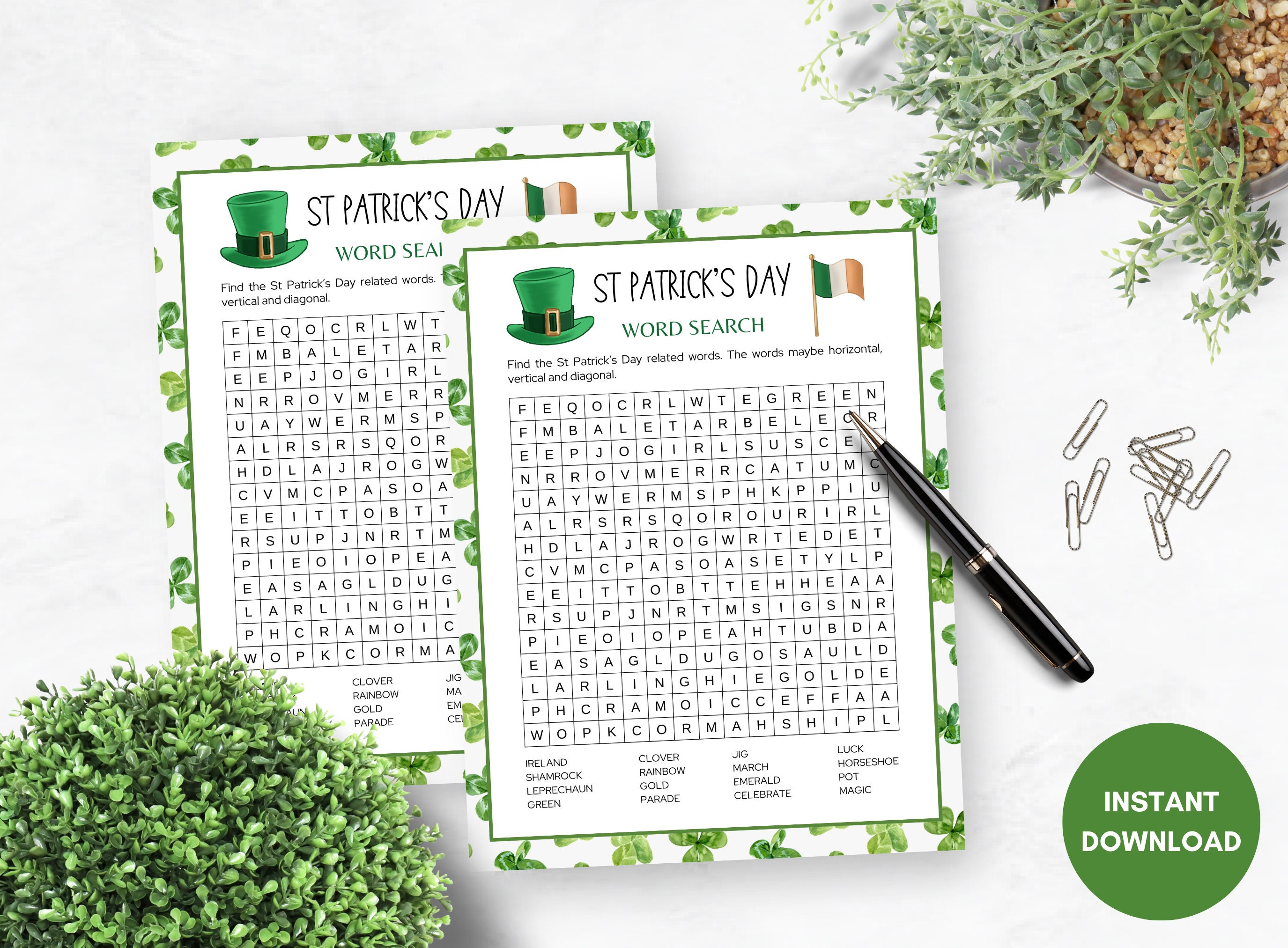 St Patricks Day Word Search, Fun St Paddys Activity for Kids and Adults ...