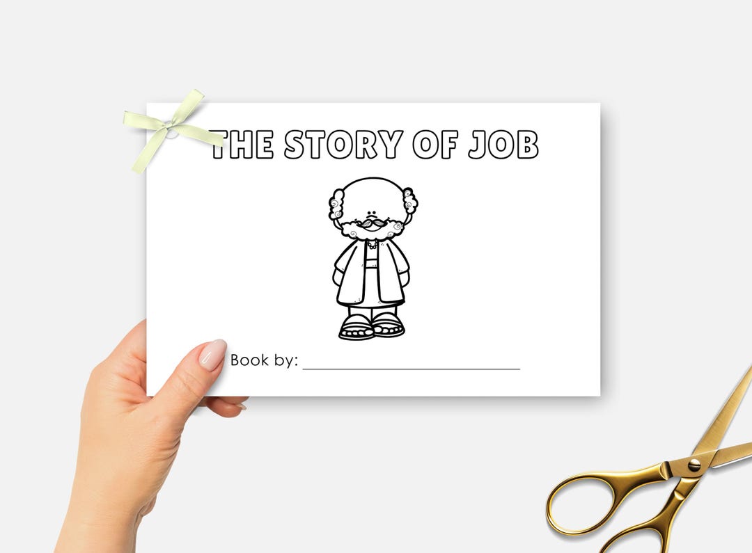 The Story of Job, Printable Mini Bible Book, Sunday School Craft, Kids ...