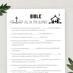 Printable Bible Fill in the Blanks, Bible Games, Fun Christian Youth ...
