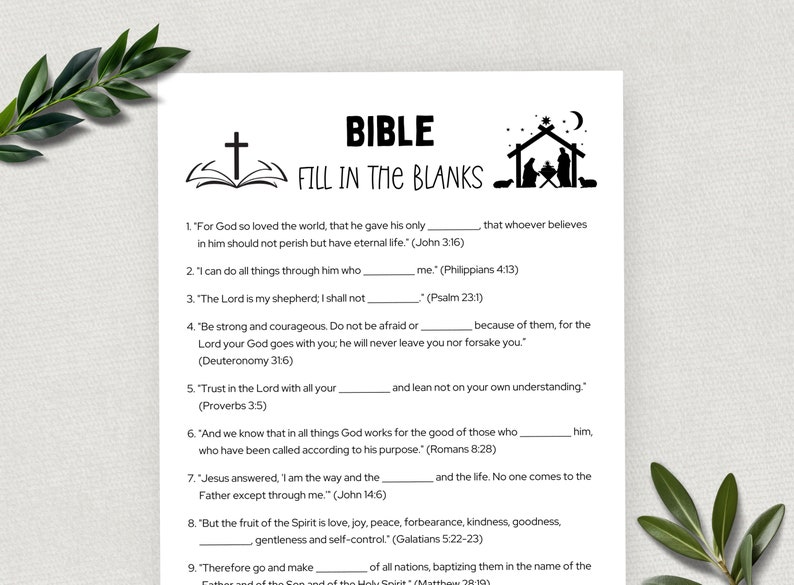 Printable Bible Fill in the Blanks, Bible Games, Fun Christian Youth ...