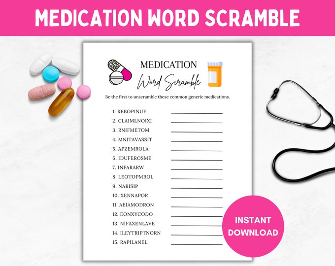 Nurse Word Scramble Puzzle, Nurse Word Game, Instant Download, PDF - Etsy