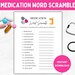 Generic Medication Scramble, Printable Pharmacy/medical Games, Doctor ...