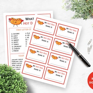 Whats Your Hot Dog Name, Hot Dog Party Game for Kids and Adults ...