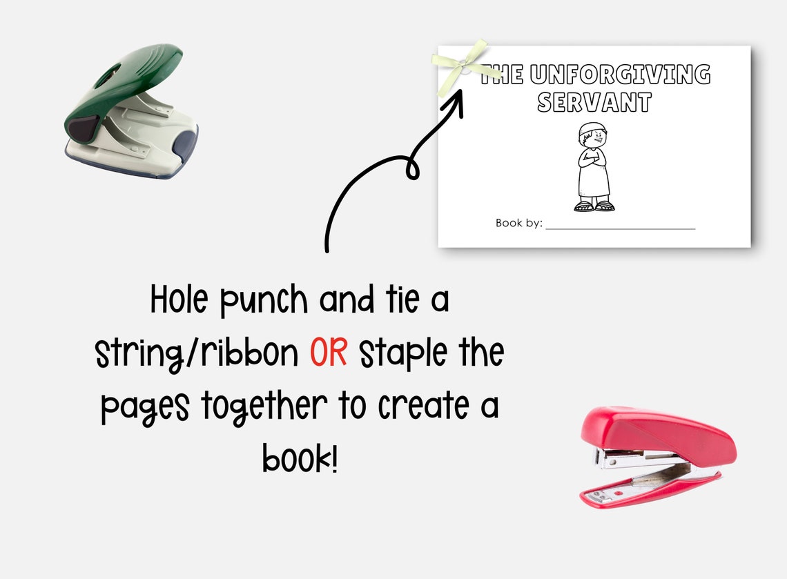 Parable of the Unforgiving Servant, Printable Mini Bible Book, Sunday ...