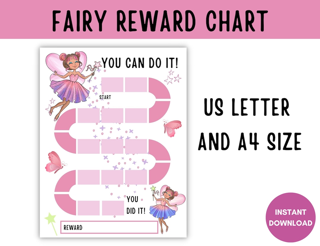 Fairy Reward Chart Rewards Chart for Kids Printable Behavior - Etsy