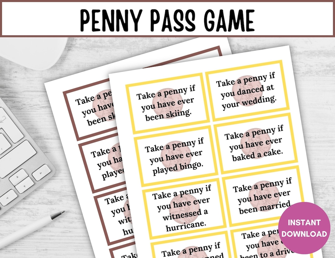 Pass the Penny Game- 24 Prefilled Cards, Memory Game, Alzheimers ...