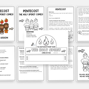 Pentecost Bible Lesson, Holy Spirit Craft Printable, Day of Pentecost ...